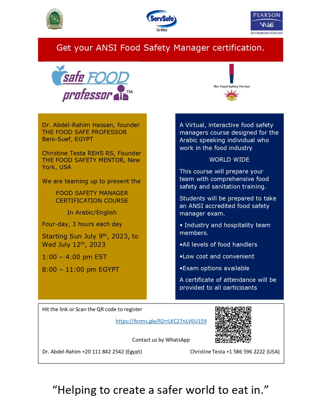 Zoom Event - The Food Safety Mentor